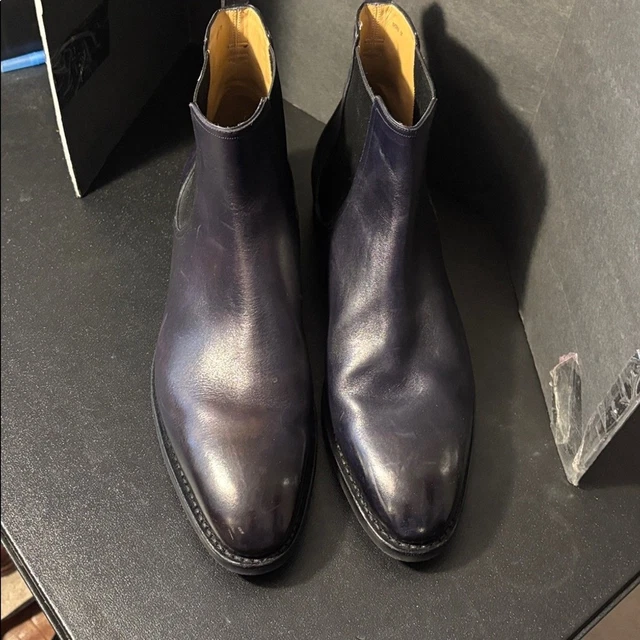 BALLY GOODYEAR BLUE Leather Chelsea Boots Sz 11US D £204.08 - PicClick UK