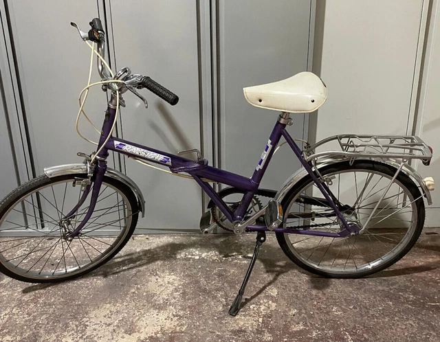 PURPLE RALEIGH STOWAWAY 20 Folding Bike 3 Sturmey Archer Gears ...