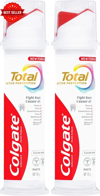 TOTAL ACTIVE PREVENTION Toothpaste Pump Clean Mint 130G (Pack of 2) $32 ...