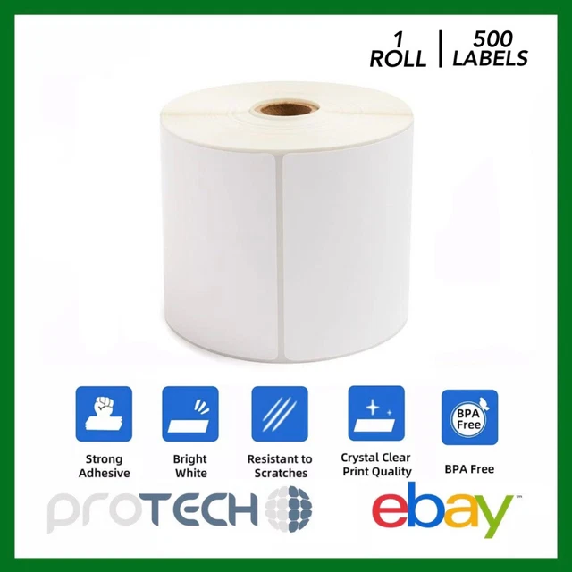 ROYAL MAIL THERMAL Labels 6x4 Inch Zebra Printer Labels 500 Labels Roll ...