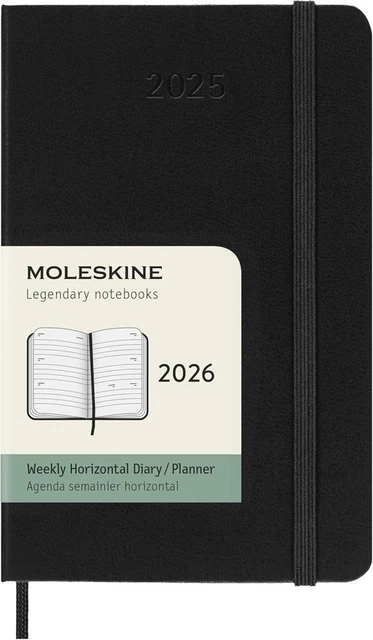 - 2026-12 MONTH Weekly Horizontal Hard Cover Diary - Pocket - Black $85 ...