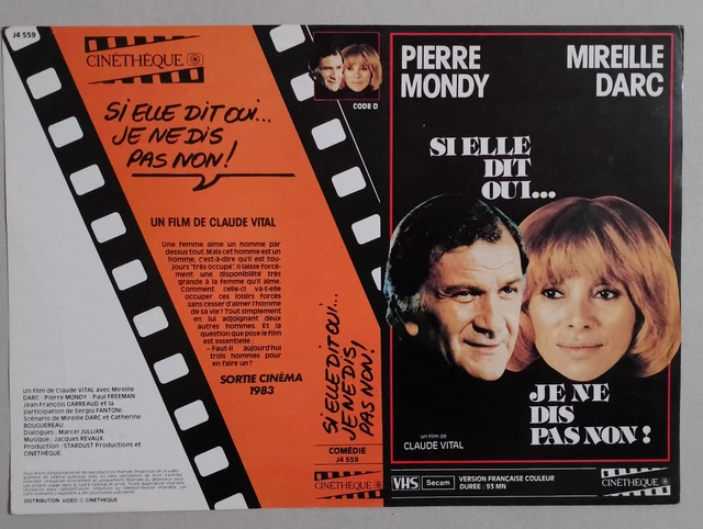 JAQUETTE VHS - Si Elle Dit Oui Je Ne Dis Pas Non - Vhs Sleeve ...