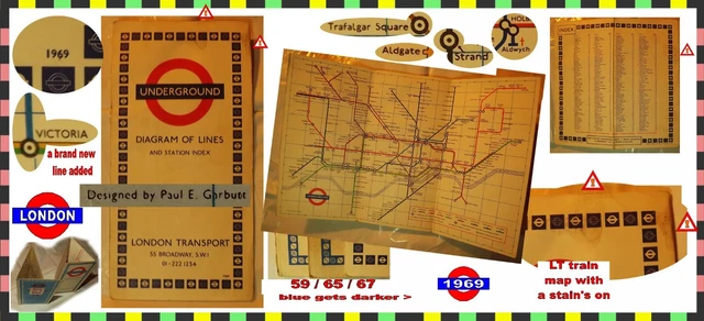 LONDON TRANSPORT MAP London underground map folding pocket map 1969 ...
