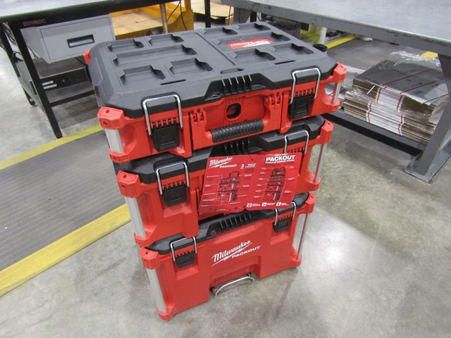 MILWAUKEE 48-22-8400 PACKOUT Modular Storage System Tool Box Set 3 Pc ...