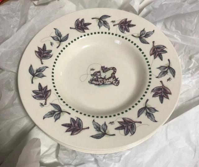 2 DISNEY WINNIE the Pooh Tigger Stoneware 9" Pasta Deep Dinner Plates ...