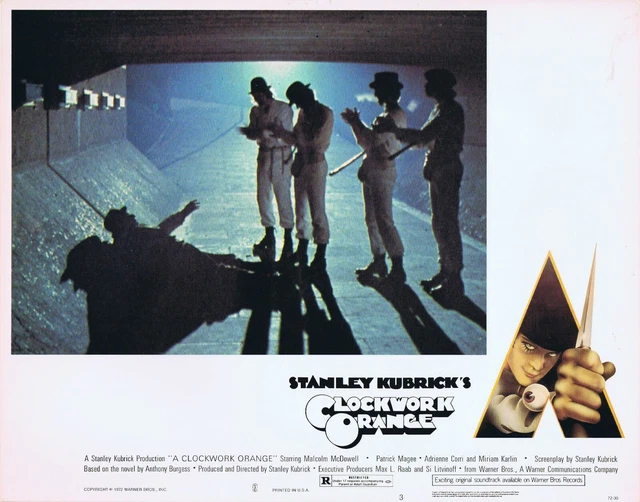 A CLOCKWORK ORANGE Rare Original Lobby Card 3 Stanley Kubrick Malcolm ...