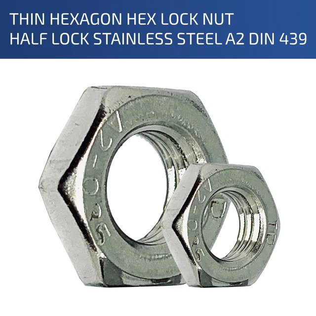 M3 M4 M5 M6 M8 M10 M12 Half Nuts Thin Half Lock Nut A2 Stainless Steel Din 439 £2.40 - PicClick UK