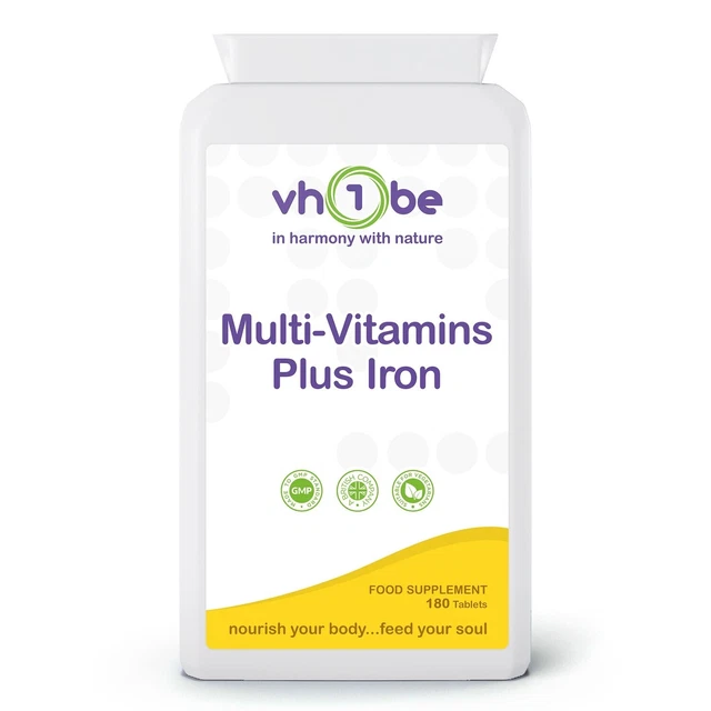 MULTIVITAMIN & IRON 180 Tablets Immune Health Support Food Supplement £ ...