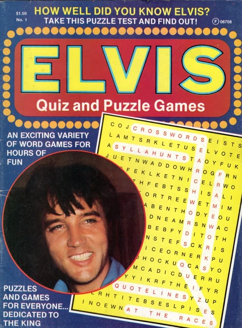 VINTAGE ELVIS PRESLEY Quiz And Puzzle Magazine 1977-Volume 1 Number 1 ...