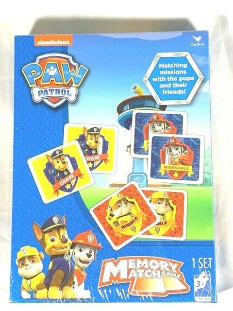 NICKELODEON CARD GAME Paw Patrol Memory Match 72 Cards Chase, Rubble ...