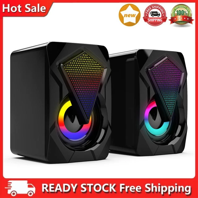 X2 USB POWERED Computer Speakers 3Wx2 Multimedia Bass Speakers with RGB ...