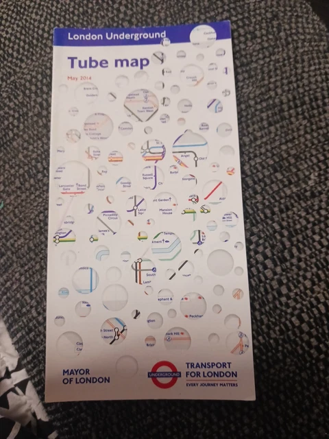 LONDON UNDERGROUND TUBE MAP May 2014 TFL Transport for London Railway ...