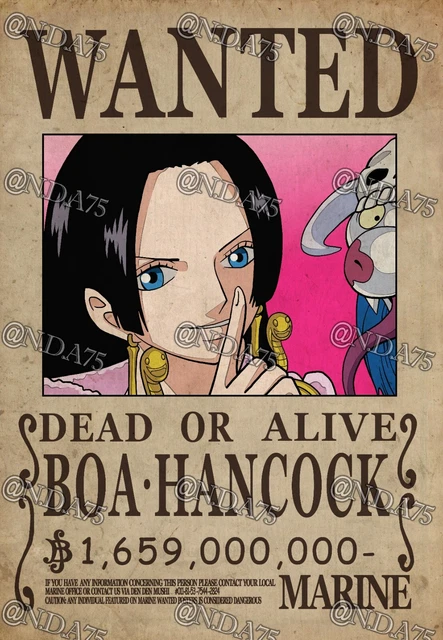ONE PIECE WANTED Poster - BOA HANCOCK **BUY 2 GET 1 FREE! see ...