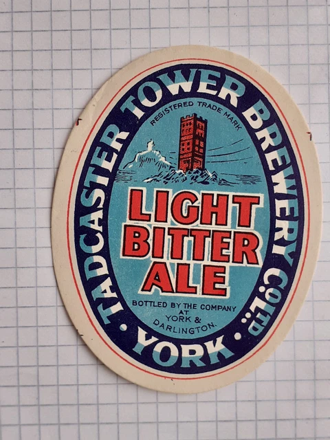 OLD UK BEER/ drinks label: Tadcaster Tower Light Bitter: UK/Eire only £ ...