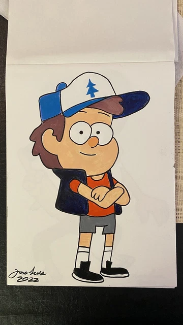 DIPPER GRAVITY FALLS original art for by Artist, 9x12iInch Acrylic of ...