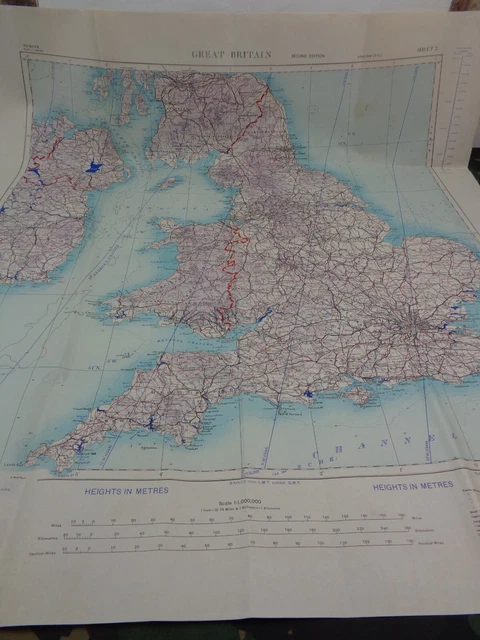 ORIGINAL WW2 ERA BRITISH MILITARY MAP of "GREAT BRITAIN" (RAF / Army) £ ...