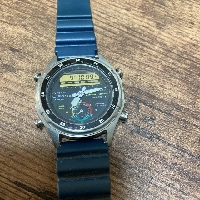CASIO AW-600 DIGITAL-ANALOG Quartz Men Ultra Rare Chronograph Vintage ...