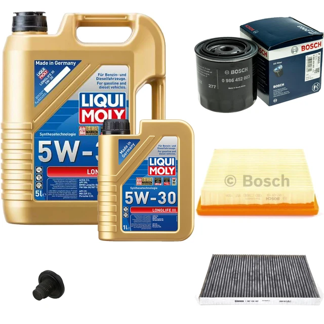 BOSCH INSPECTION SET 6 L Huile Liqui Moly Longlife 3 5W-30 pour Chrysler Voyager EUR 146,62 ...