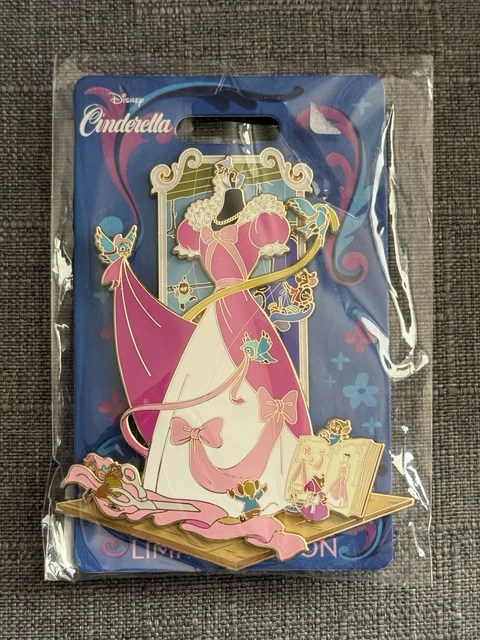 DISNEY WDI MOG Cinderella 75th Anniversary Jaq Gus Pink Dress Pin LE ...