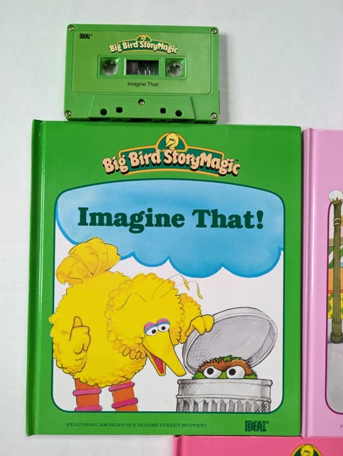 VINTAGE BIG BIRD Story Magic 10 Books & 5 Cassette Tested Lot Sesame ...