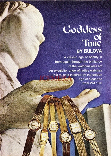 BULOVA RANGE LADIES 9ct Gold Wristwatches ADVERT Vintage 1966 Print Ad ...