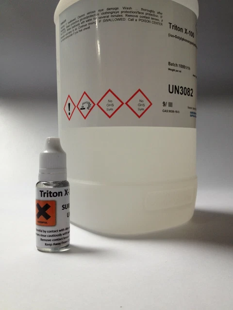 TRITON X-100 (OCTOXINOL 9) SURFACTANT VINYL CLEANER Lab Grade Wetting ...