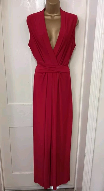 PHASE EIGHT RED Tie Belt Wide Leg Jumpsuit Size 16 £22.00 - PicClick UK