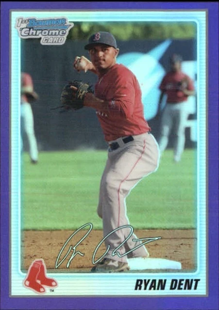 CARTE RÉFRACTEURS VIOLETS Bowman Chrome Prospects 2010 #BCP30 Ryan Dent ...