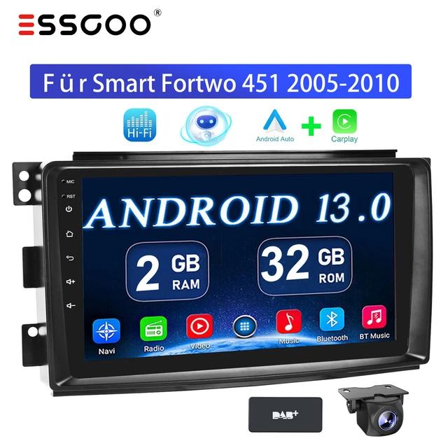 DAB+ 9& ANDROID Autoradio Kamera Für Mercedes Benz Smart Fortwo 451 GPS RDS Navi EUR 149,99 ...