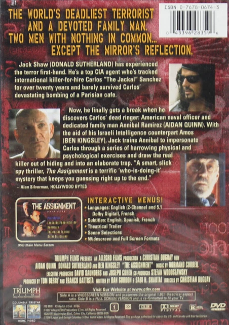THE ASSIGNMENT DVD Aiden Quinn, Ben Kingsley - THRILLER- Region 1 US $19.95 - PicClick AU