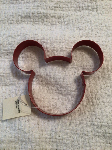 LARGE DISNEY PARKS Mickey Mouse Cookie Cutter Red Metal Head Shape 5 ...