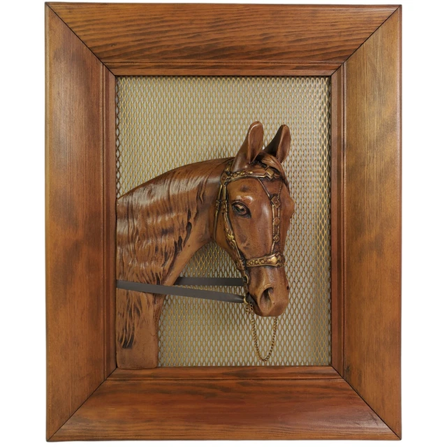 VINTAGE DEVONWARE HORSE Tack sculpture Equine Equestrian Bridle Harness ...