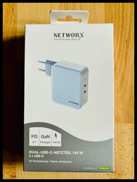 NETWORX 140W GAN Dual Ladegerät I USB-C PD I GaN Charger I Power ...