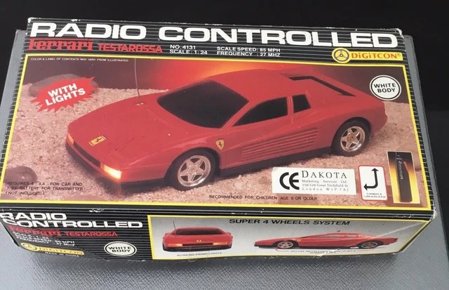DIGITCON FERRARI TESTAROSSA Radio Controlled Car WHITE 1:24 (BNIB) With ...