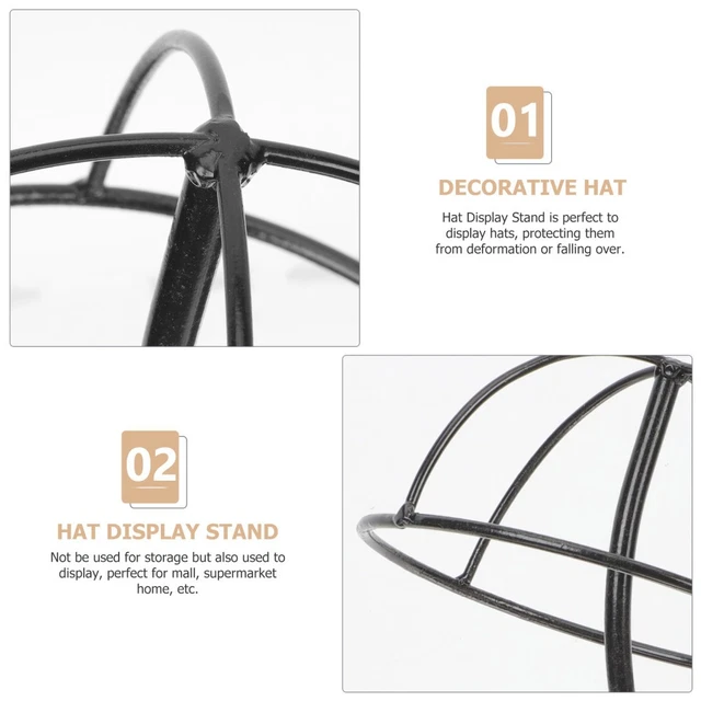 HAT DISPLAY STAND Wig Stand Holder Metal Tabletop Hat Rack Wig Holder ...