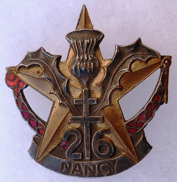 WWII 26° RI NANCY 1940 ORIGINAL Infantry Regiment Glazed Fodder Badge £ ...