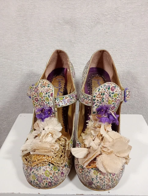 IRREGULAR CHOICE SHOES Perspex Heels Can't Touch This Purple Floral ...