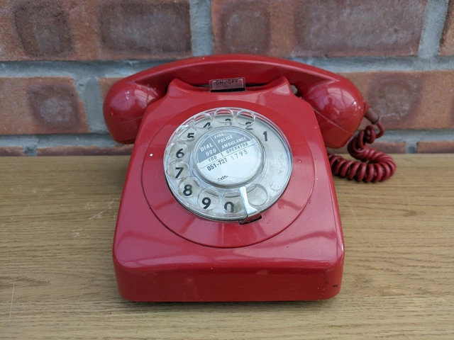 VINTAGE 1970S GPO BT 8746G Red Rotary Dial Telephone £19.99 - PicClick UK