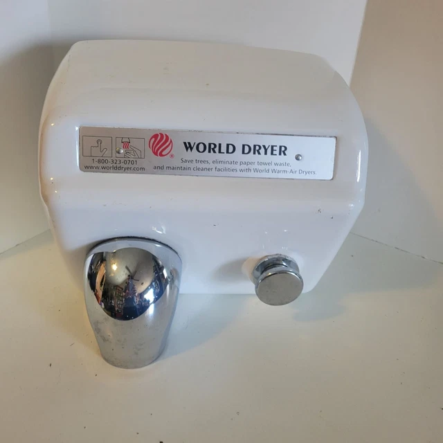 WORLD DRYER MODEL DA5 Metal Wall Mount Restroom Push Button Air Hand ...
