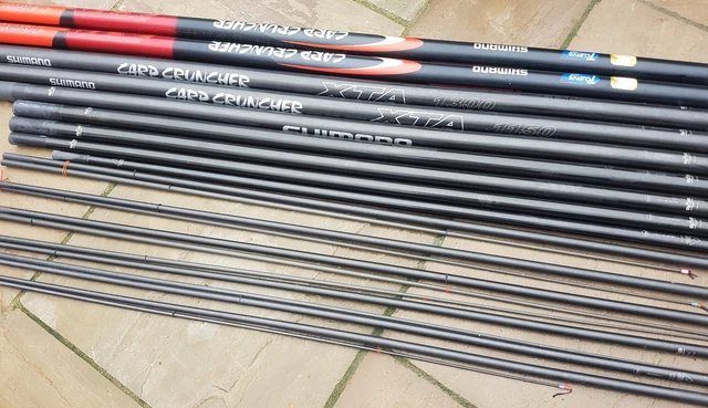 16 METRE SHIMANO xta carp cruncher fishing pole with 6 elasticated top ...