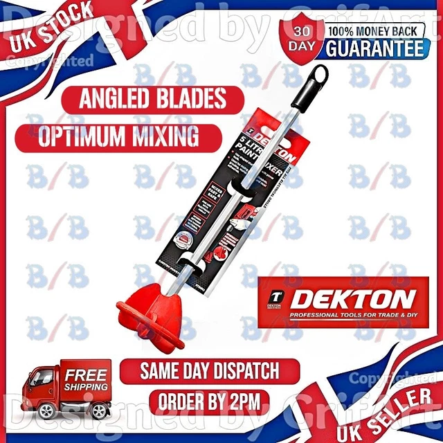 DEKTON DRILL PAINT Mixer Pot Plaster Stirrer Mixing Paddle Whisk Tool ...