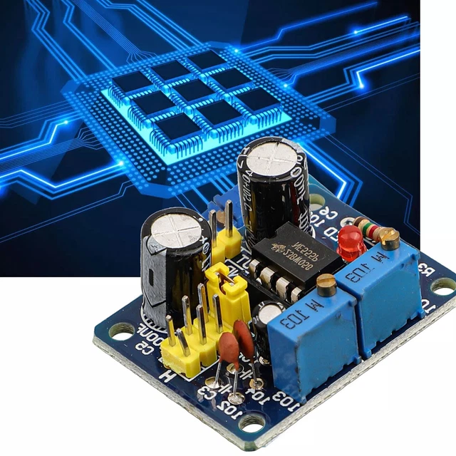 NE555 PULSE FREQUENCY Generator Board LED Indication Continuous Output ...
