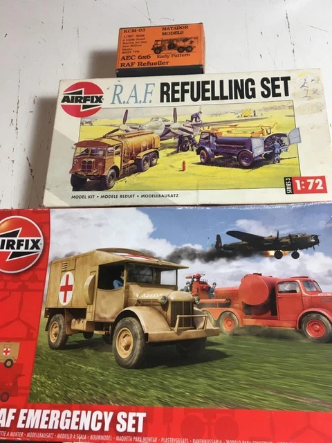 K2 AMBULANCE FIRE Engine Refueler etc Airfix 1/76 model kits job lot ...