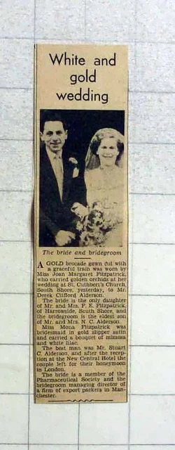 1951 JOAN FITZPATRICK Marries Derek Alderson, St Cuthbert's Church ...