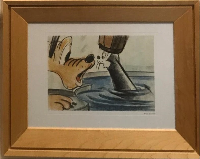 VINTAGE COLLECTABLE DISNEYS Pluto RESCUE DOG 1947 Framed Lithograph ...