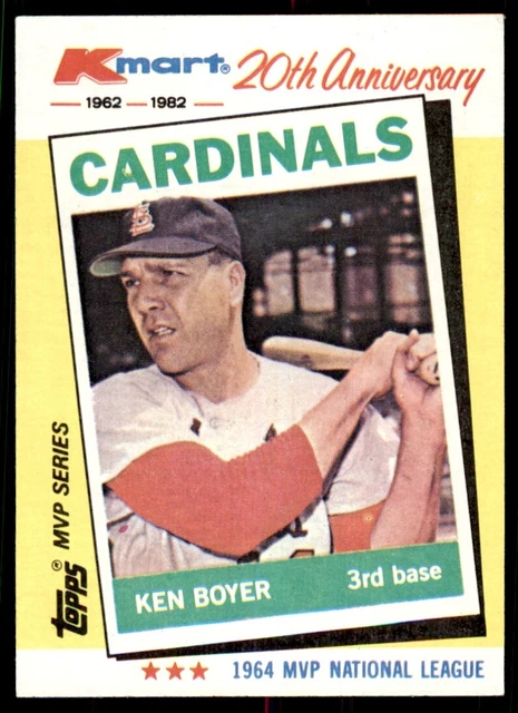 1982 TOPPS KMART 20E Anniversaire Ken Boyer St. Louis Cardinals #6 EUR ...