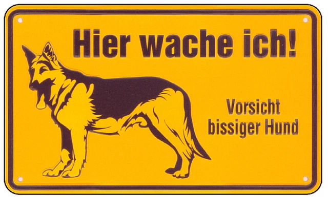 ACHTUNG-HUND-SCHILD-ALU-20X12 CM-TÜRSCHILD-WARNSCHILD-HINWEISSCHILD ...