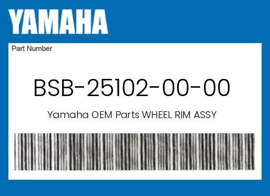 YAMAHA GENUINE WHEEL Rim Assy - Bsb-25102-00-00 $819.29 - PicClick CA