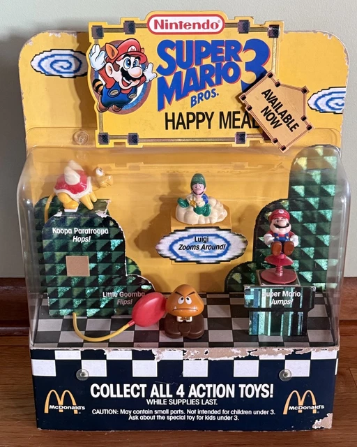 NINTENDO SUPER MARIO Bros 3 McDonalds 1990 Happy Meal Toy Display Rare ...