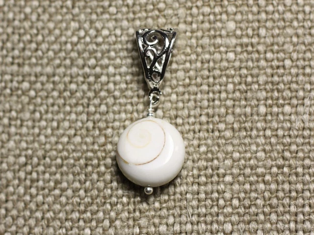COLLIER PENDENTIF COQUILLAGE - Oeil de Shiva Sainte Lucie Rond 15mm EUR 14,90 - PicClick FR
